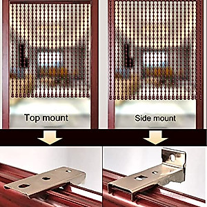 LEOSXA Bamboo Beaded Curtain Natural,Wood Beaded Door Beads,Doorway Curtain Room Divider,String Bead Curtain Fly Screen Doors Cutain,Fly Screen Curtain,for Partition,Customizable (130 str