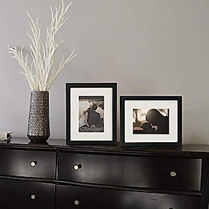 ZYUE 6x8 inch Picture Frame Made of Wood and High Definition Plexi Glass for Wall Mounting and Table Top Display Photo Frame Black