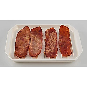 HOME-X Microwaveable Bacon Tray, Bacon Serving Dish