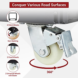 GarveeTech Drywall Cart Steel Panel Truck, Heavy Duty Flatbed Dolly Carts with Wheels, Table Cart with 1500 Lbs Capacity, Utility Tool Cart for Handling Wall Panel, Folding Table, Lumber, Mattress