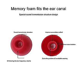 Adhiper Silicone Earplugs 6 Pieces of Eartips Replacement Earplugs is Compatible for Beats Studio Buds Headphones (Red)