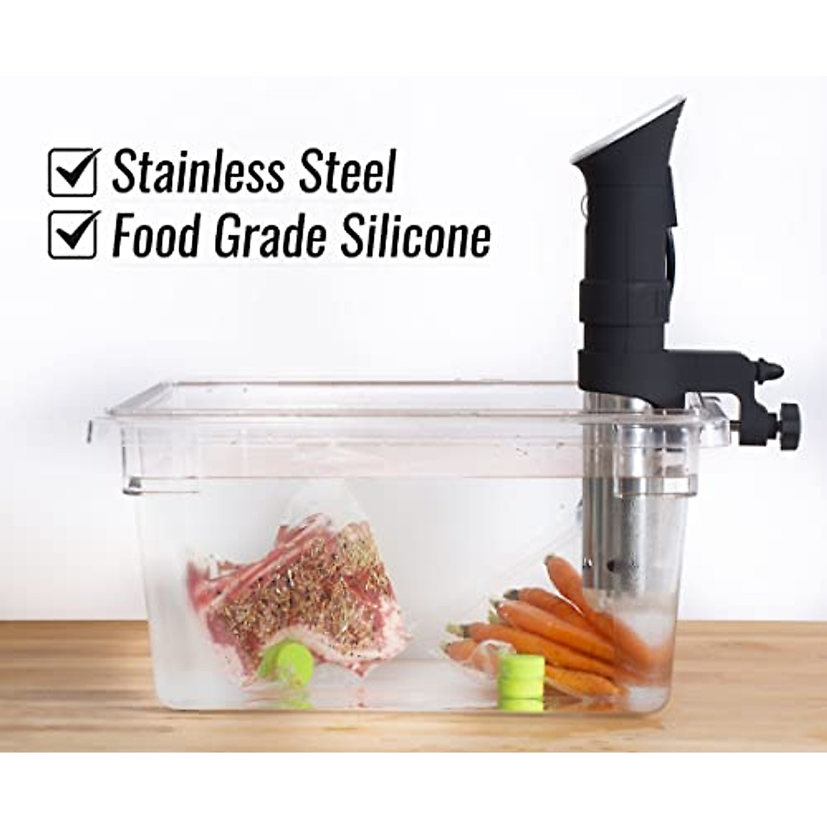 KORE Sous Vide Weighted Magnets | Stainless Steel & Food Grade Silicone | Keep Food Bags Fully Submerged & Prevent Floating Bags | Heavier & Better than Clips, Racks and Other Sous Vide Accessories (Apple Green - 2 pack)