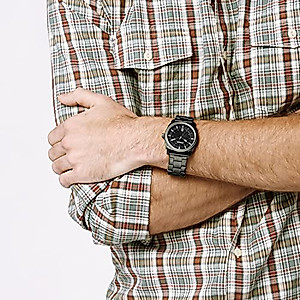 Fossil Men's Machine Quartz Stainless Steel Three-Hand Watch, Color: Smoke (Model: FS4774)