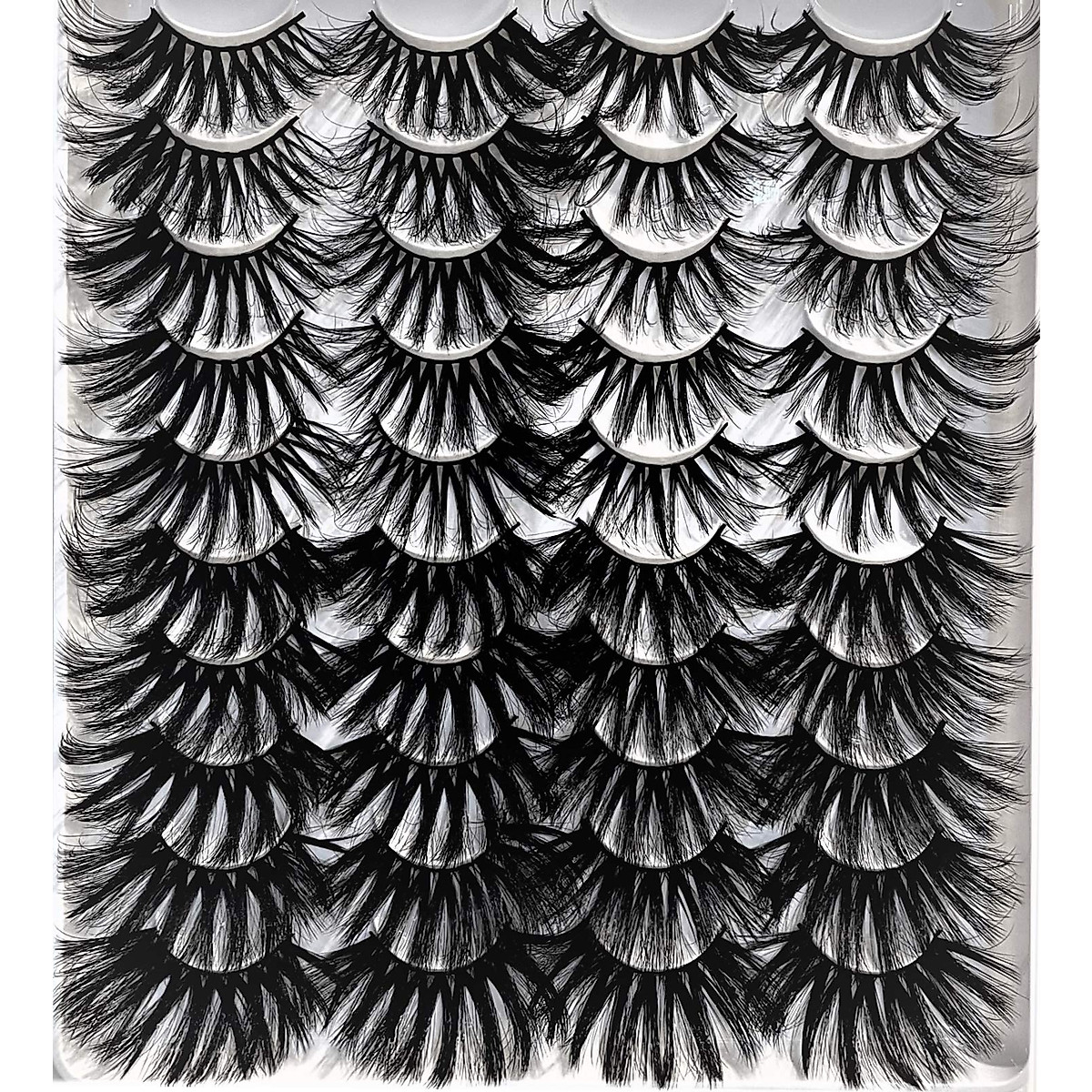 3D Mink lashes Fluffy,25mm Fake Eyelashes Natural Look 4 Styles.Long Dramatic Wispy Eyelashes Bulk,6D High Volume Soft Reusable Luxurious False Eyelashes Kit