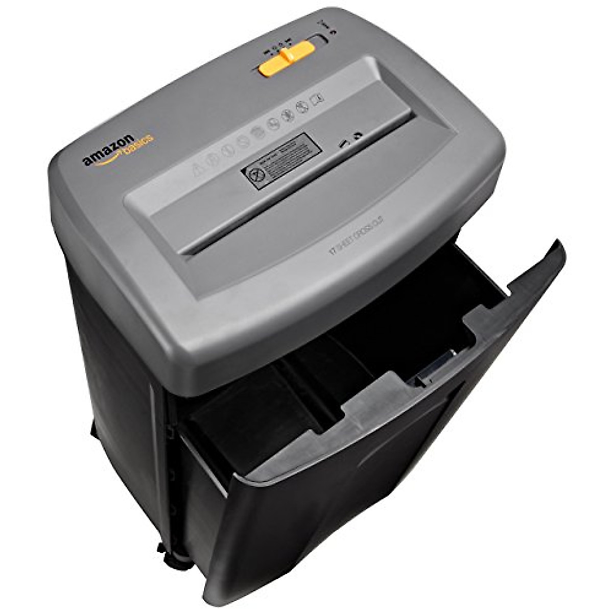 Amazon Basics 17-Sheet Cross-Cut Paper, CD, and Credit Card Shredder with Pullout Basket