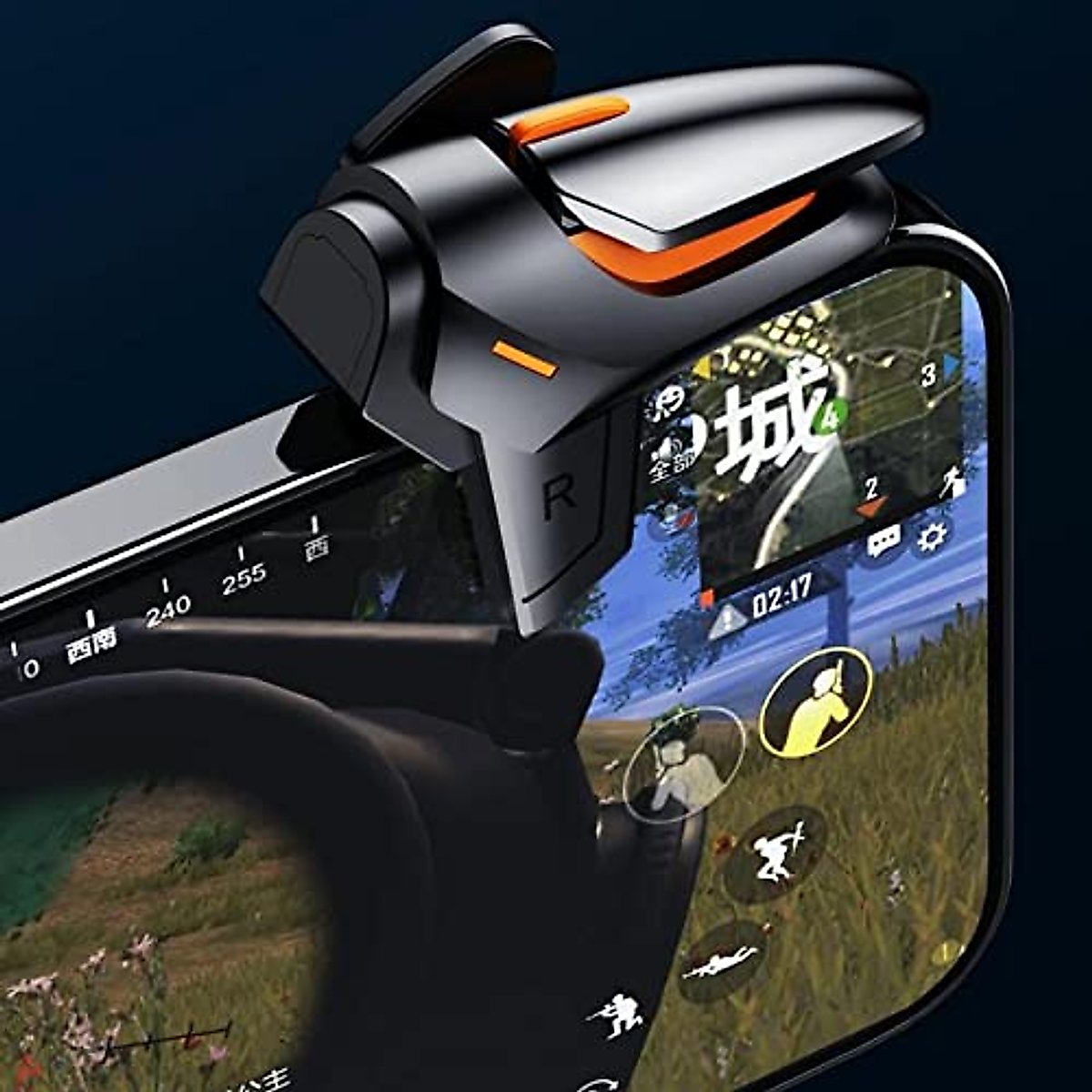 BoxWave Gaming Gear Compatible with Tecno Camon 17 - Touchscreen QuickTrigger Auto, Trigger Buttons Autofire Gaming Mobile FPS - Jet Black
