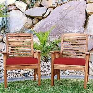 Sunshine Outdoor Patio Cushion Chili Outdoor Chair Pads 20x20 inch with Zipper, Suitable for Patio Furniture and Most Home Depot Furniture 2-Pack