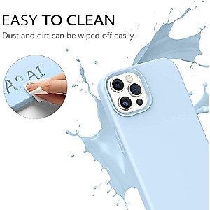 Telaso Compatible with iPhone 13 Pro Max Case, Liquid Silicone Soft Gel Rubber iPhone 13 Pro Max Case Slim Case with Microfiber Lining Protective Phone Cases for 6.7 inch iPhone 13 Pro Max,Baby Blue