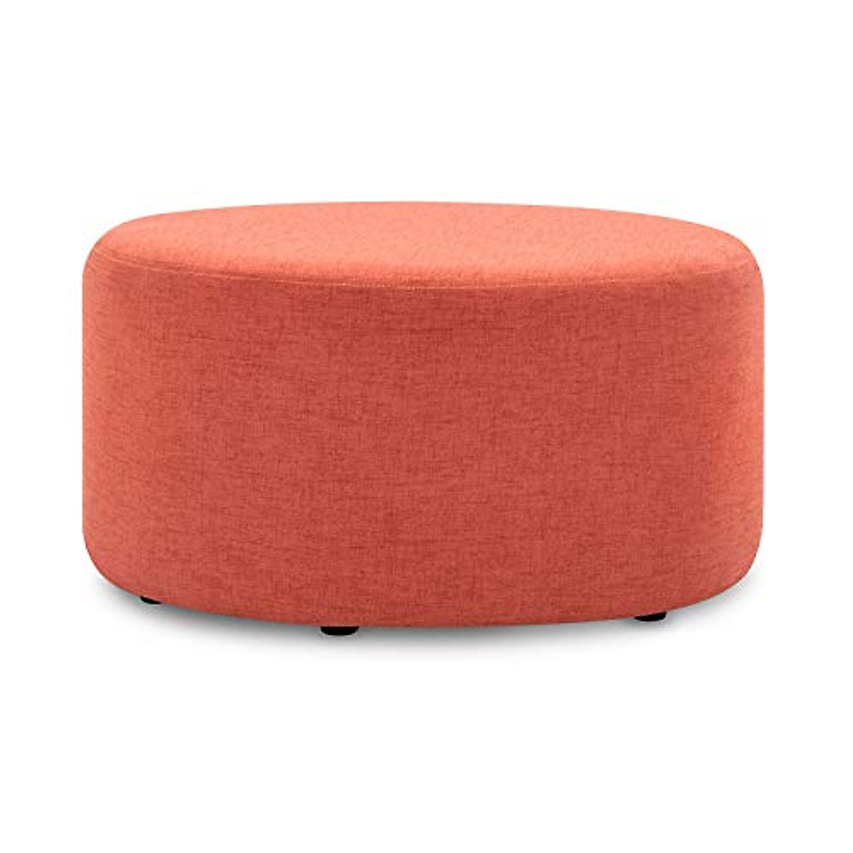 24inches Pouf Round Vanity Ottoman Seat Sofa Footrest Stool Couch Orange Durable Sturdy Heavy Duty Ergonomic Comfortable for Home Indoor Outdoor Patio Garden Backyard Poolside Living Room Bedroom Dorm