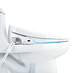 Brondell S1400-EW Swash Electric Bidet Toilet Seat With Oscillating Stainless Steel Nozzle, Warm Air Dryer, Heated, Night Light, Gentle Close Lid, Thin Profile, Remote Control, Elongated, White