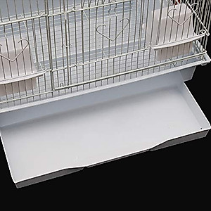 39" Bird Cage Pet Supplies Metal Cage with Open Play Top with Three Additional Toys White