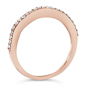 LE VIAN 1/6 Carat Diamond Wavy Stackable Band Ring for Women in 14k Rose Gold (H-I Color, VS2-SI1 Clarity, cttw) Anniversary Wedding Band Ring Size 7 by LeVian