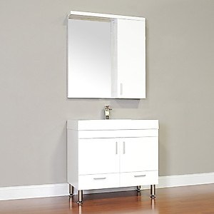 Alya Bath Ripley Bathroom Vanity, 36 inch, White