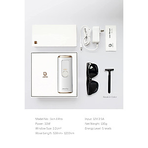 Permanent Hair Removal for Women, Jeezfee Hair Removal Device, at-Home Painless Hair Removal on Armpits Legs Arms Face Bikini line (Elegant White)