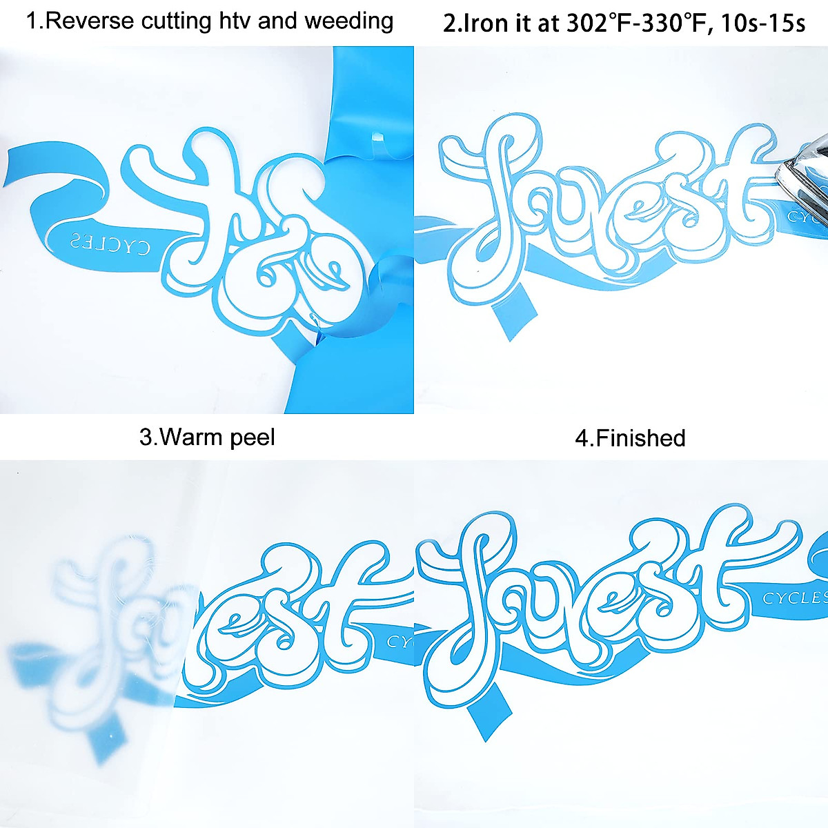 FUNKAKA Lake Blue HTV Heat Transfer Vinyl Rolls, 12" x 10ft Matte Lake Blue Iron on Vinyl for All Cutter Machines HTV Vinyl for T-Shirt Easy to Cut & Weed for Heat Transfer Design