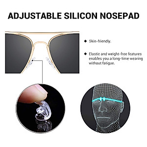 COLOSSEIN Aviator Polarized Sunglasses for Men Stainless Steel Frame with Handcrafted Legs UV400 Lenses Driving Outdoor Eyewear (Black/Champagne Gold)