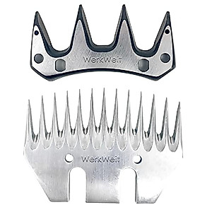 PetierWeit Sheep Shears Blades 2pcs Professional Sheep Clipper Blade Replacement Heavy Duty Stainless Steel Sheep Shears Replacement Blades for Shaving Hair in Sheep, Goats and Pet Livestock