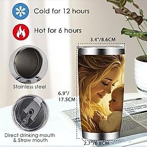 FOCIUZTA 20oz Golden Hair Smile Cute Warm Tumbler with lid, Travel Coffee Cup, Ideal for Easter, Mother Day, and birthday gifts