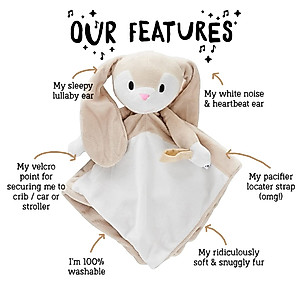 Riff Raff Baby Sleep Soother Lullaby and White Noise Infants & Toddlers - Bunny Lovey Snuggle Security Blanket