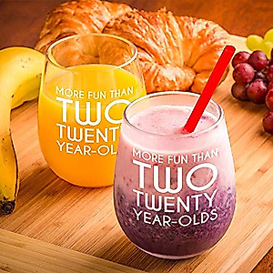 YouNique Designs 40th Birthday Wine Glass, 15 Ounces, 40th Birthday Gifts for Women, 40 Year Old Gifts for Women