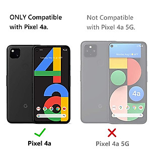 Teelevo Wallet Case for Google Pixel 4a [NOT Compatible with Pixel 4a 5G], Dual Layer Case with Card Slot Holder for Google Pixel 4a - Black