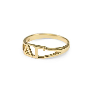 The Collegiate Standard Delta Gamma 14k Gold Plated Sorority Ring with Greek letters