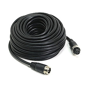 20M (65FT) 4Pin Video Extension Cable Wire For Car Long Bus Truck Reversing Rear View Camera Motorhome Vehicle Backup Monitor CCTV System Waterproof