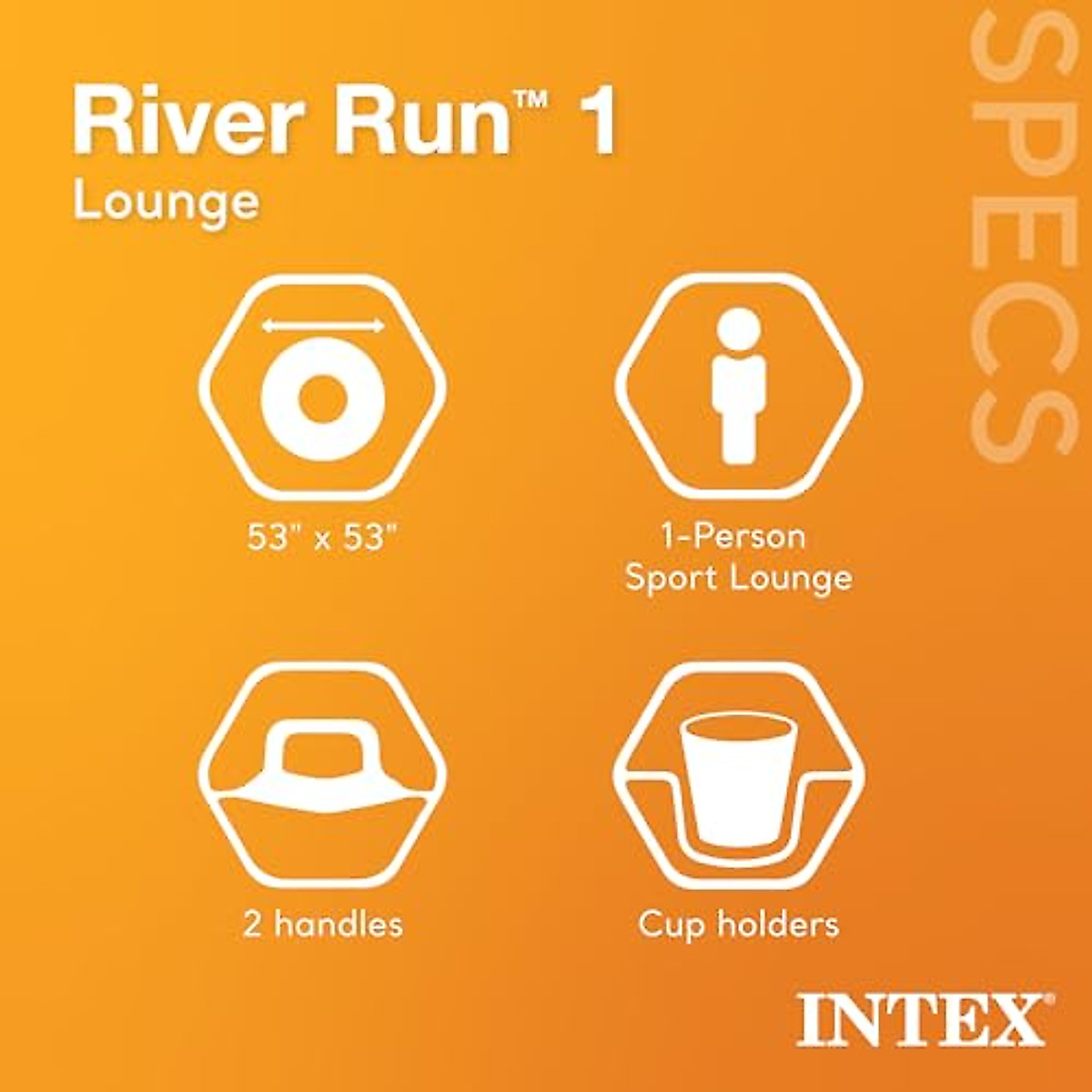 Intex River Run II Inflatable Double Rider Inntertube with Built-in Cooler and Cupholders with River Run I Single Floating Water Rafts (2 Pack)