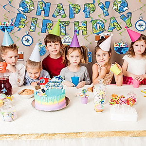 Zonon 38 Pieces Travel Theme Birthday Party Decorations The Place You'll Go Birthday Banner Let The Adventure Begin Hanging Swirls Bon Voyage Cake Toppers for Birthday Baby Shower Party Supplies