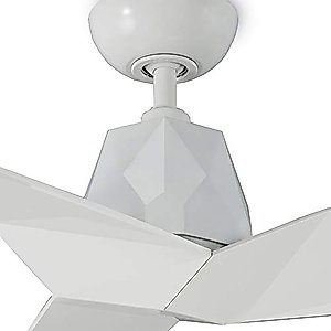 Vortex Smart Indoor and Outdoor 3-Blade Ceiling Fan 60in Gloss White with Remote Control works with Alexa, Google Assistant, Samsung Things, and iOS or Android App