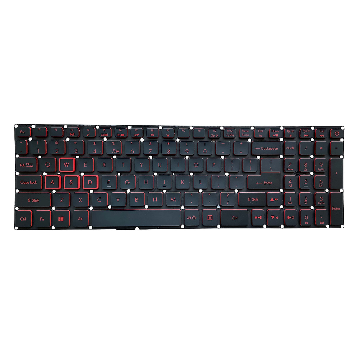 KB US Layout Notebook Keyboard for Acer Nitro 5 AN515 AN515-51 AN515-52 AN515-53 Series Laptop P/N: N17C1 N16C7 Series red Font, with Backlight, Frameless