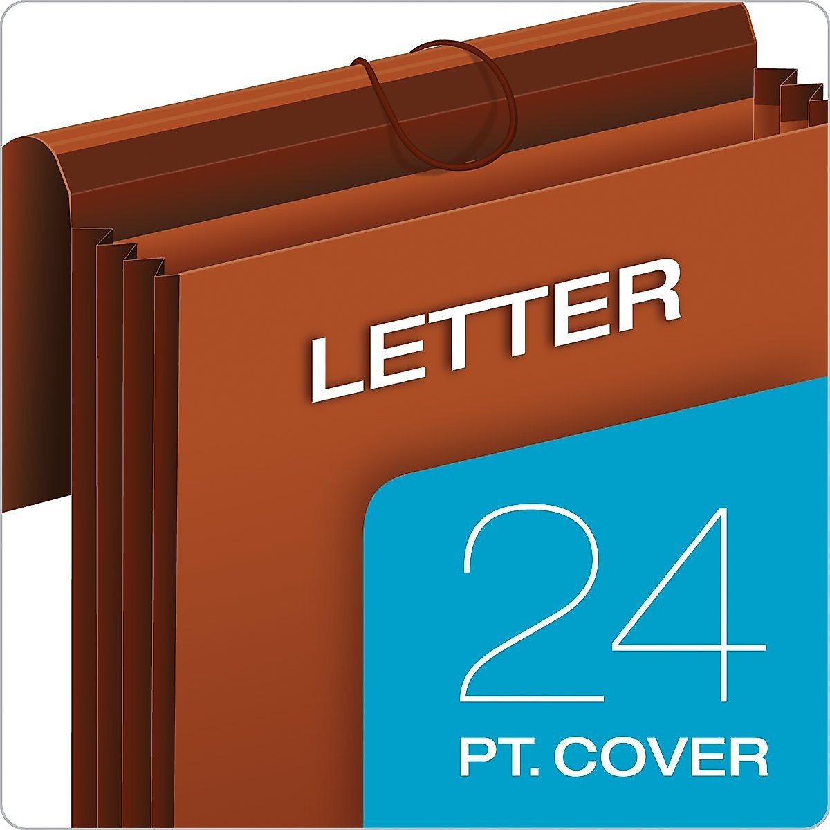 Pendaflex Globe-Weis/Pendaflex Heavy Duty File Wallets, Extra Wide, 7-Inch Expansion, Elastic Cord Closure, Letter Size, Brown, 5-Count (CL1084GLHD)
