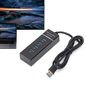 1 to 4 USB 3.0 Hub Male To Female USB Extender Adapter Cable Splitter,3.94ft Slim & Portableusb 3.0 Hub,Suitable For Desktops and PC
