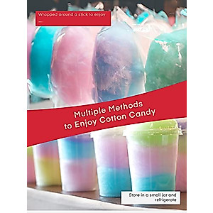 FOHERE Cotton Candy Machine for Kids, Countertop Cotton Candy Maker Homemade Candy Sweets for Birthday Parties, Includes a Scoop and 10 Candy Cones, Red Vintage