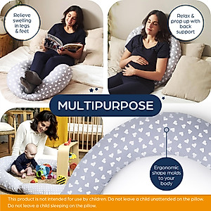 Niimo XXL Pregnancy Pillow & Baby Feeding Pillow - 2022 Double Platinum Winning Maternity Pillow, 100% Cotton Pregnancy Pillow Cover, Machine-Washable Pregnancy Body Pillow, Pregnancy Must Haves