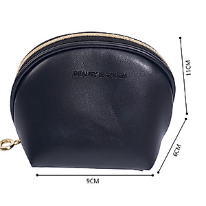 Eliaukly Small Makeup Bag,Cute Cosmetic Bag Coin Purse Lipsticks Pouch with Zipper for Women Makeup Essentials Accessories(Black)