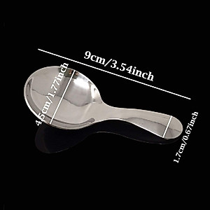 Honbay 4PCS Stainless Steel Short Handle Spoon for Salt Condiments Dessert Tea Coffee (silver)