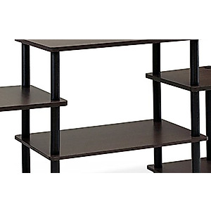 Furinno Turn-N-Tube No Tools Entertainment TV Stands, Dark Brown/Black