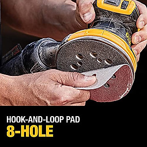 DEWALT 20V MAX Orbital Sander Kit, 5 Inch, Cordless, 12000 OPM, Battery and Charger Included (DCW210D1)