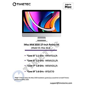 Timetec 64GB KIT(2x32GB) Compatible for Apple DDR4 2666MHz for Mid 2020 iMac (20,1/20,2) / Mid 2019 iMac (19,1) 27-inch w/Retina 5K Display, Late 2018 Mac Mini (8,1) PC4-21333 / PC4-21300 MAC RAM