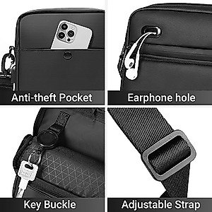 Messenger Bag for Men,Compact Small Shoulder Crossbody Bag with USB Charging Port,11.3 Inch Waterproof Lightweight Anti-theft Satchel Side Bags Crossbody Bag for Men Women College Work Travel Casual