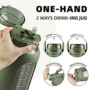 SIEROZUR 64oz Glass Water Bottle with Straw and Handle Lid Half Gallon Motivational Glass Bottle with Silicone Sleeve and Time Marker Large Reusable Sports Water Jug for Gym Home Workout