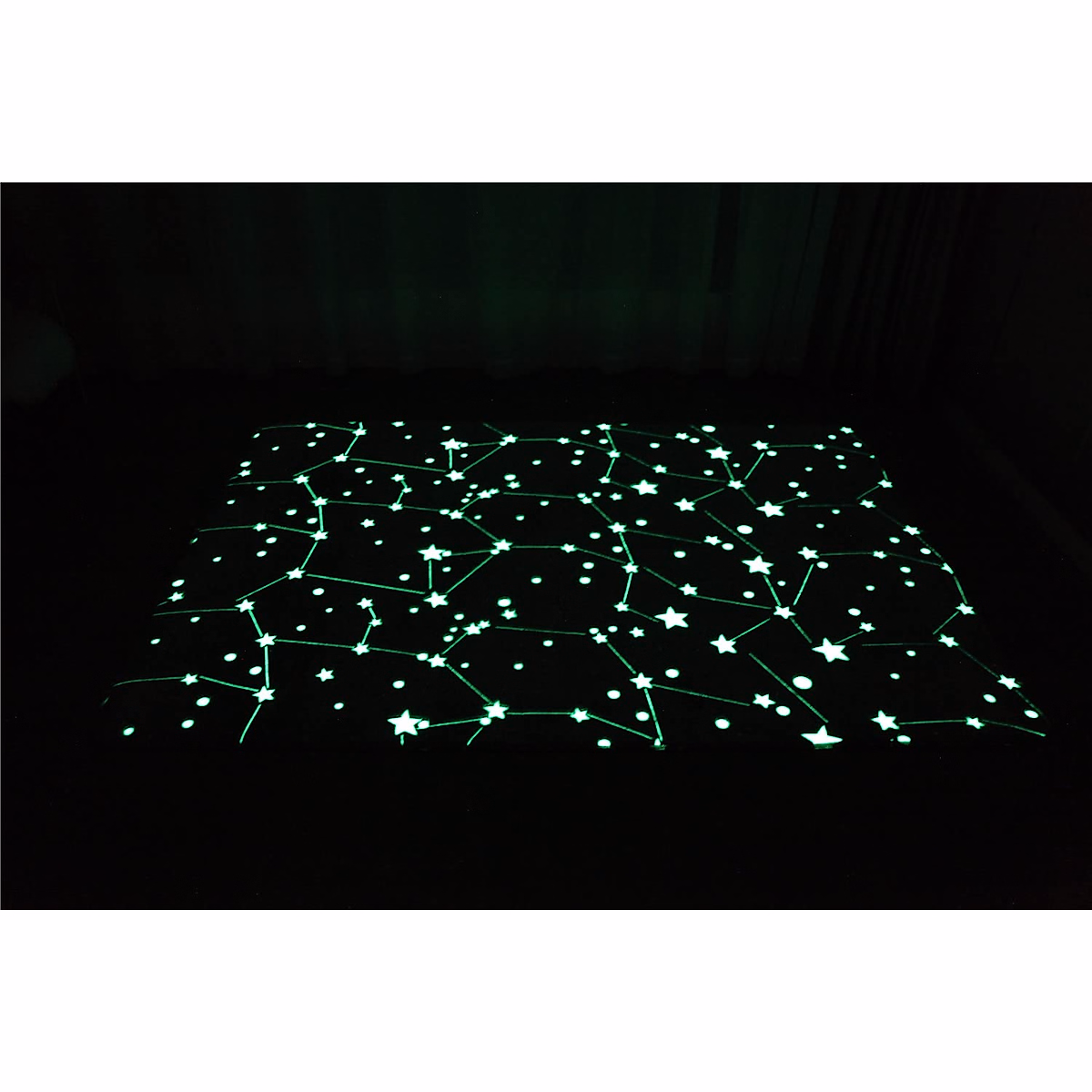 Gefosin Luminous Area Rug Glow in The Dark for Bedroom Living Room, Unique Soft Washable Modern Indoor Rugs for Children Dorm Home Decor, Blue Galaxy 2x4 Feet