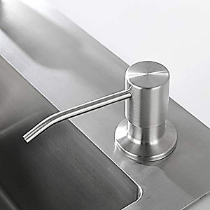 Soap Dispenser for Kitchen Sink, Stainless Steel Built in Sink Soap Dispenser Lotion Dispenser with 13 Ounce Bottle, Brushed Nickel (YardMonet)