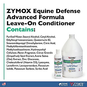 Zymox Equine Defense Advanced Formula Leave-On Conditioner, 12oz. – Horse Coat Care: Detangles, Soothes, & Moisturizes Skin, Mane & Tail