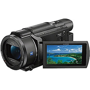 Sony FDR-AX53 4K Ultra HD Video Recording Handycam Camcorder + Vlogging Pro Bundle incl. Video Light, 64GB Memory, Microphone, Wide-Angle & Telephoto Lens, Editing S/W & More