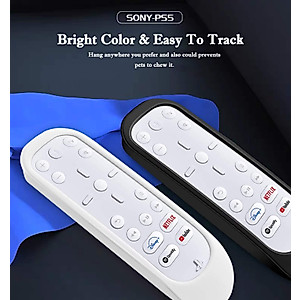 2 Pack PS5 Media Remote Cover, Protective Skin for Sony PlayStation Media Remote with Hand Strap, Shockproof, Anti-Slip, Washable, Skin-Friendly - ZEYA (Black/White)