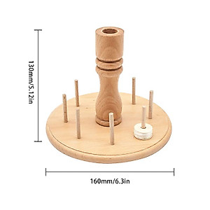 YWNYT Wood Yarn Holder, 8-Spools Wooden Spinning Yarn & Thread Holder Sewing and Embroidery Thread Rack and Organizer Knitting Embroidery Accessory Gift