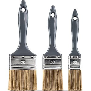 Paint Brushes with Plastic Handle 3-Pack 12”, 15”, 20” - for All Latex and Oil Paints & Stains