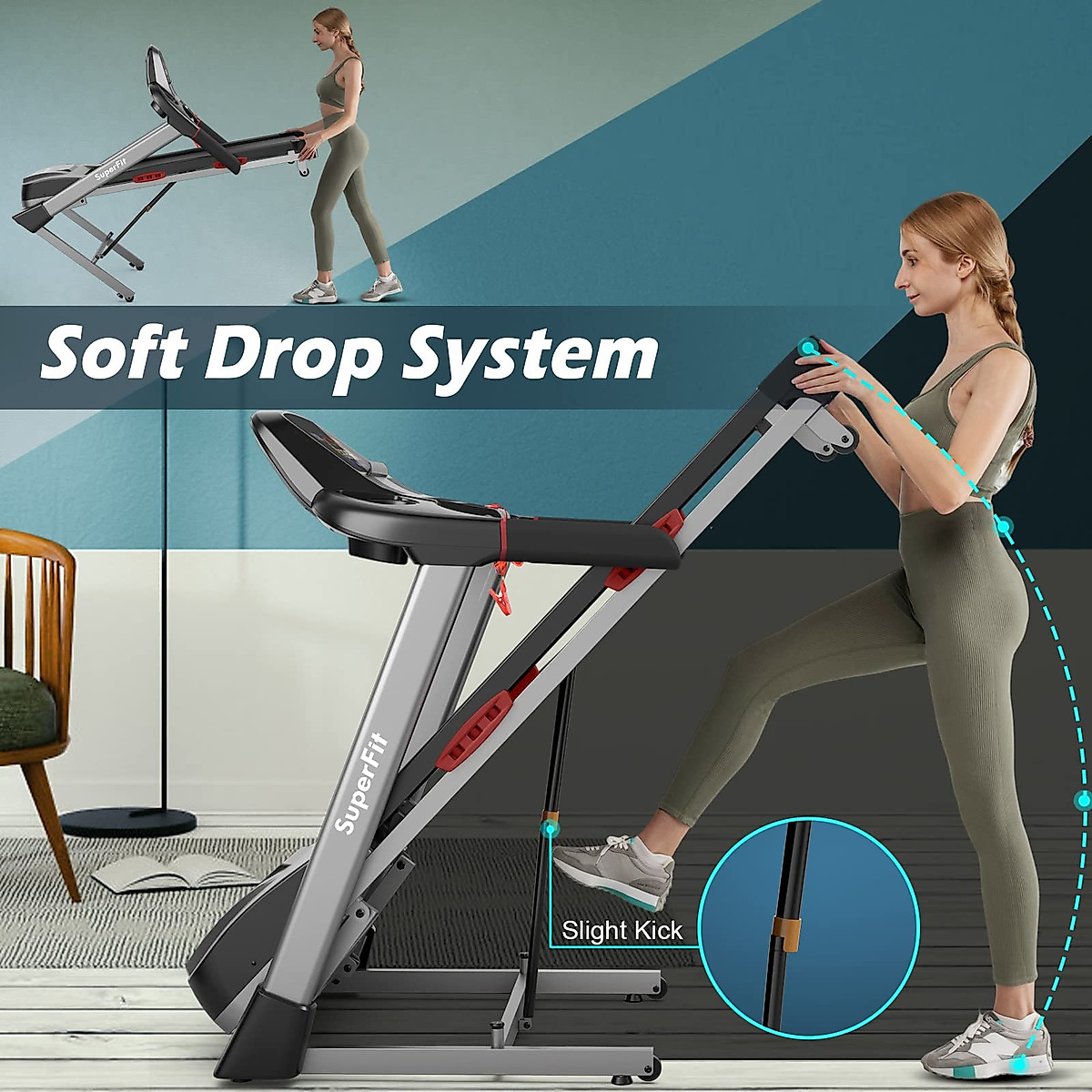 Goplus 4.75HP Folding Treadmill for Home Gym, Commercial Heavy Duty Superfit Treadmill with 15% Auto Incline, 20 Preset Programs, Bluetooth Speakers, LED Display, Smart APP, Running Walking Machine